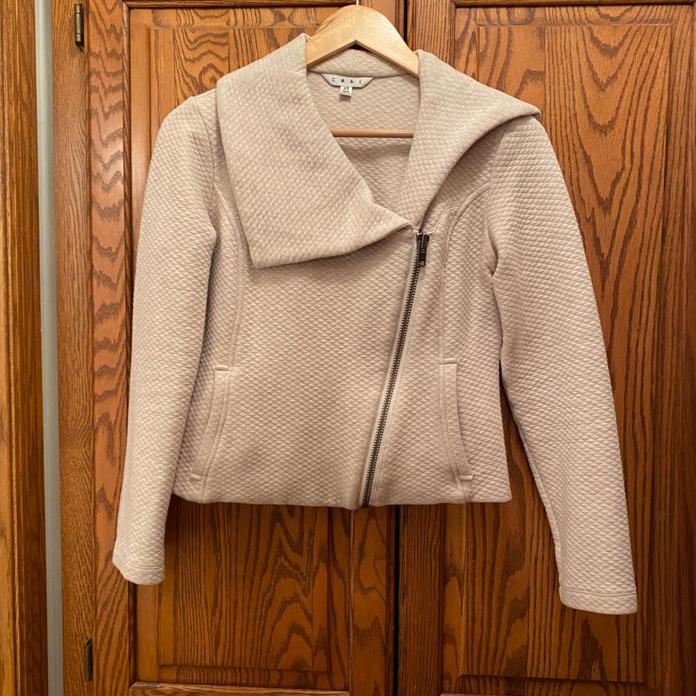 Cabi Cream Moto Asymmetrical Jacket, Style #913 - Gem
